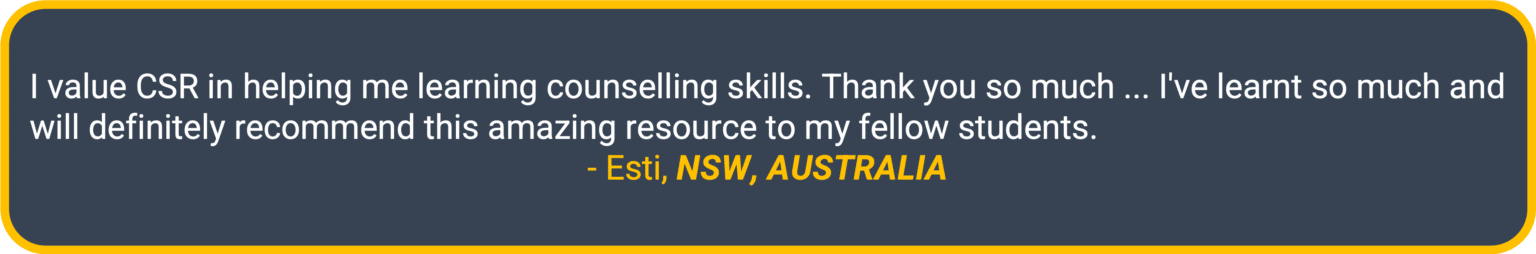 Counselling Study Resource - CSR • Counselling Tutor